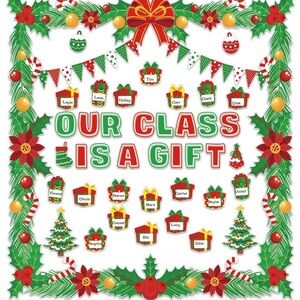 Wall Decor | Festive Classroom Holiday Bulletin Board Set Of 77 Pcs ...
